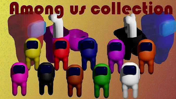 Among us all character collection 3d model