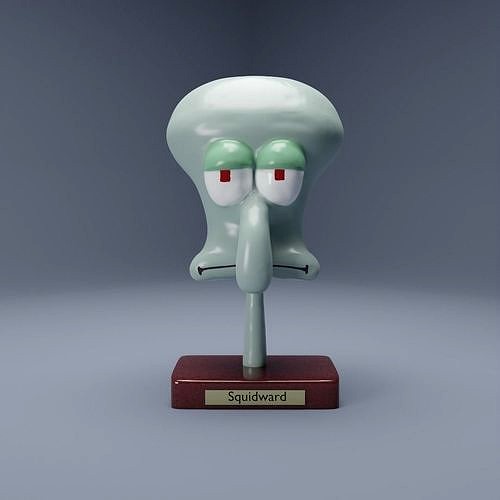 Squidward Sculpture 3d model