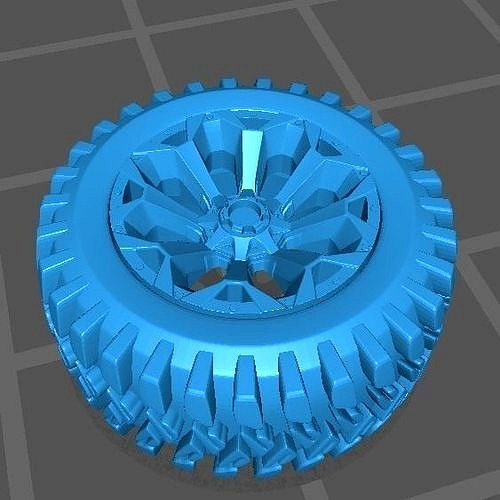 FUEL ASSAULT Scalable and Printable rims Off Road Tires included | 3D model