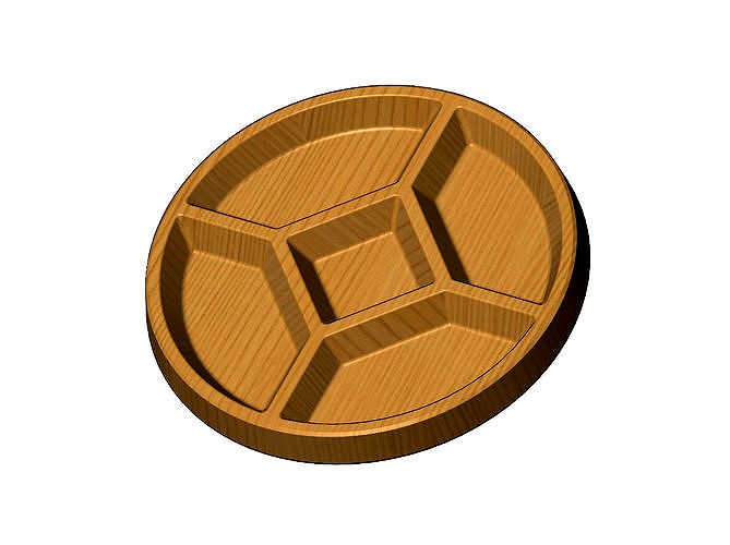 Round serving tray relief | 3D model