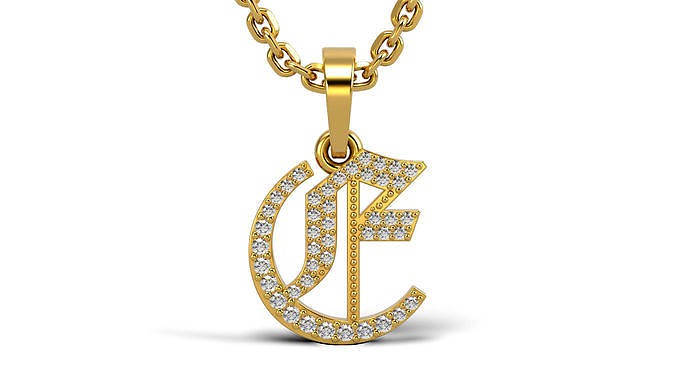 Old English E stone and solid V 2 | 3D model