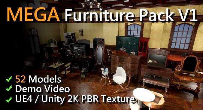 MEGA Furniture pack 3d model