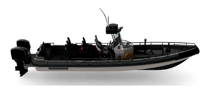 Complated Military Rhib Boat 3d model