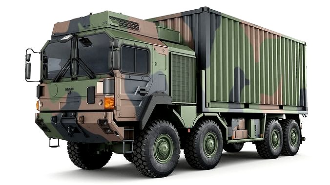 MAN HX77 container truck 3d model
