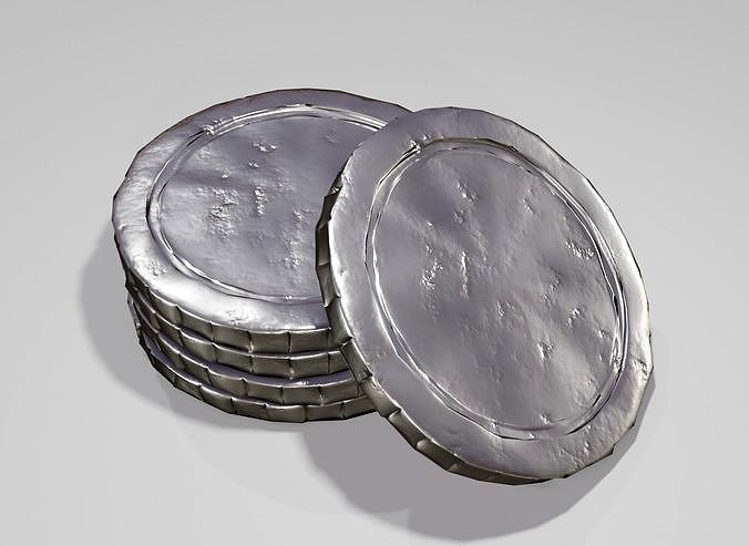Ancient - old silver coin 3d model