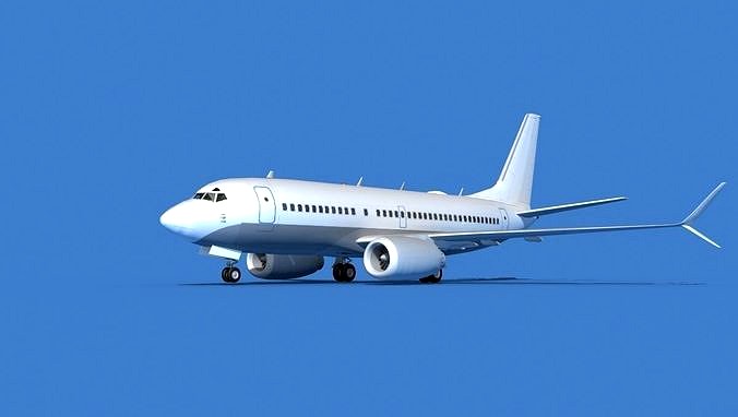 Boeing 737 MAX 7 Unmarked 1 3d model