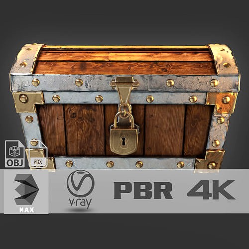 Treasure Chest with lock 3d model