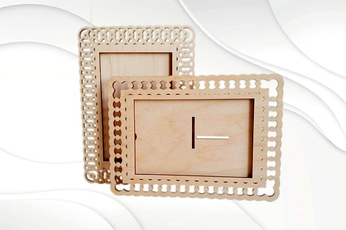 Universal photo frame for laser cutting | 3D model