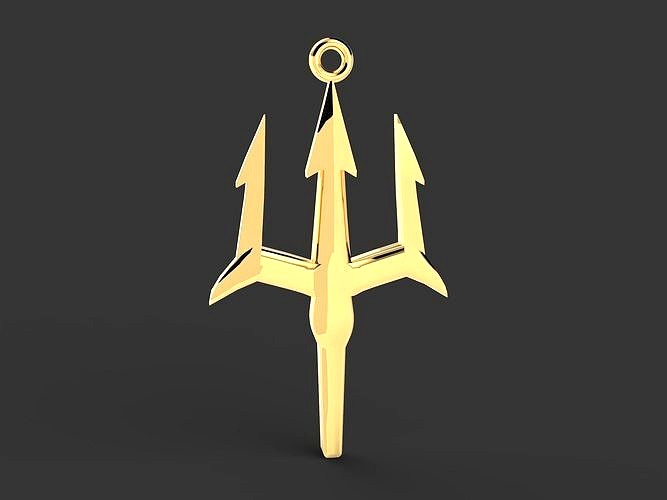 Jewelry trident pendant 3d model print | 3D