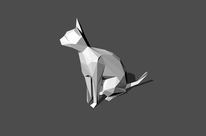 Cute geometry cat STL 3D print model | 3D