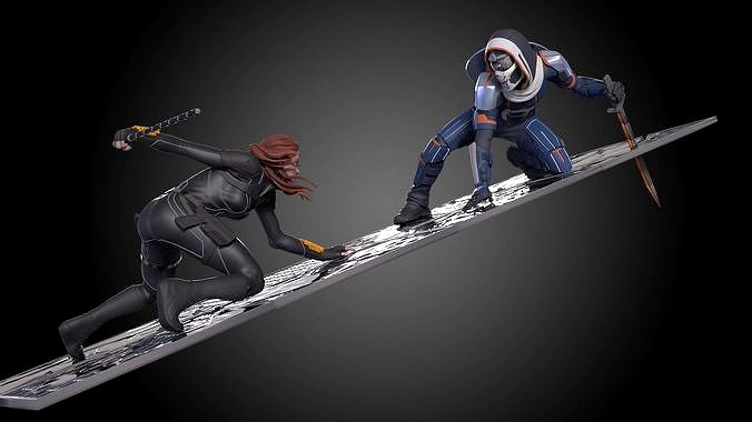 Black Widow vs Taskmaster Diorama | 3D model