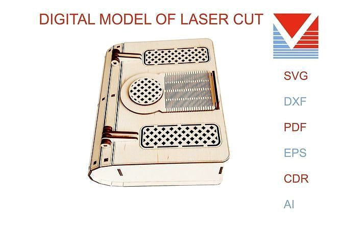 Book box template for laser cut | 3D model
