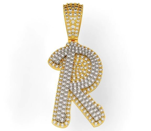 CURVED LETTER R | 3D model