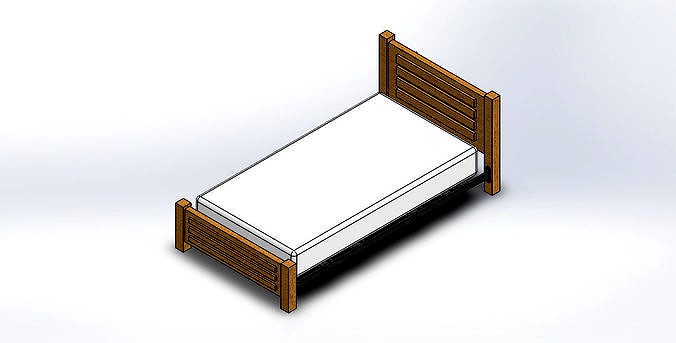 Simple Bed Design in Solidworks 3d model