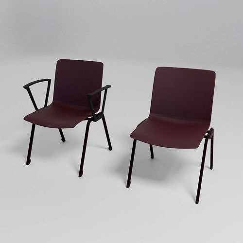 SHILA - Stackable plastic reception chair - 3d model