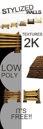 Stylized Walls 3d model