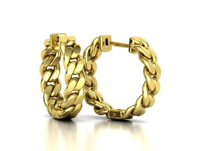 Hoop Cuban Earrings 20mm Own design 3dmodel | 3D