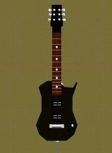 Low poly electric guitar 3d model