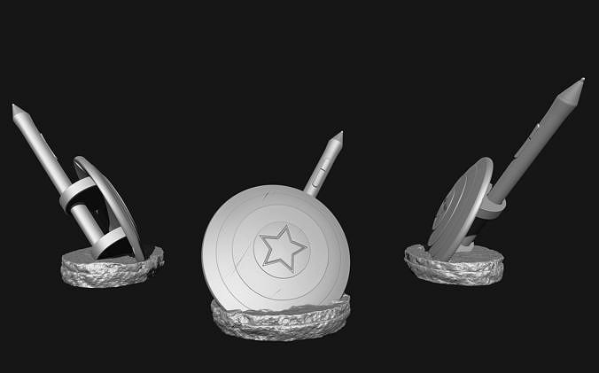 Marvel Captain America Shield - Pen Tablet Holder | 3D model