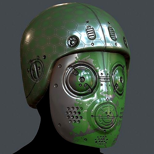 Gas mask helmet 3d model scifi Low-poly Gas mask helmet 3d model scifi Low-poly