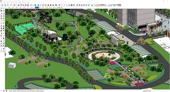 Sketchup Landscape Site Design 409 3d model