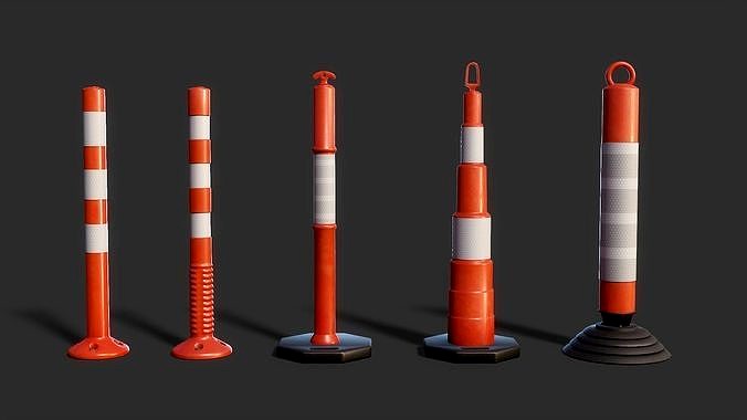 Warning Post 3D model Pack
