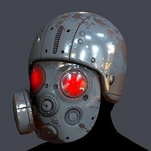 Gas mask helmet 3d model scifi Low-poly Low-poly 3D model