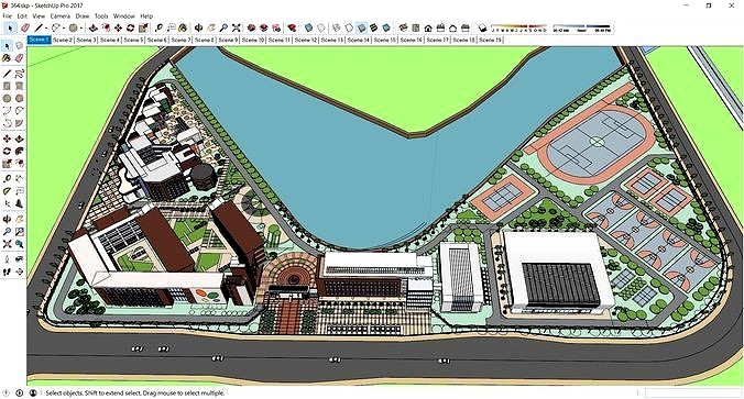 Sketchup 364 - School building 3d model