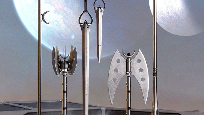 Celestial Moon Weapons Collection 3d model