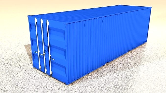 Shipping Container with interactive doors - Low Poly 3d model