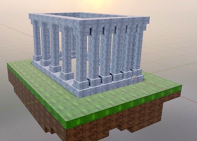 simple Minecraft structure 3d model