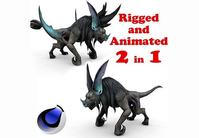 Batwolf Rigged and Animated 3d model