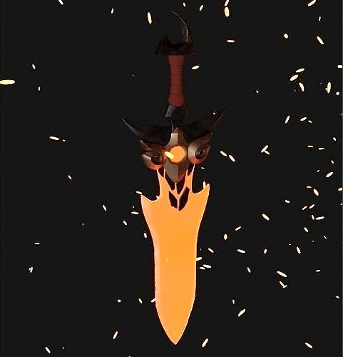 fire sword 3d model