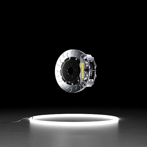 AP Racing 4 POT caliper AP Racing Ventilated Disc brake system 3d model