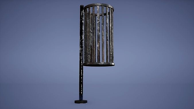 Dustbin Low Poly Game Ready 3d model