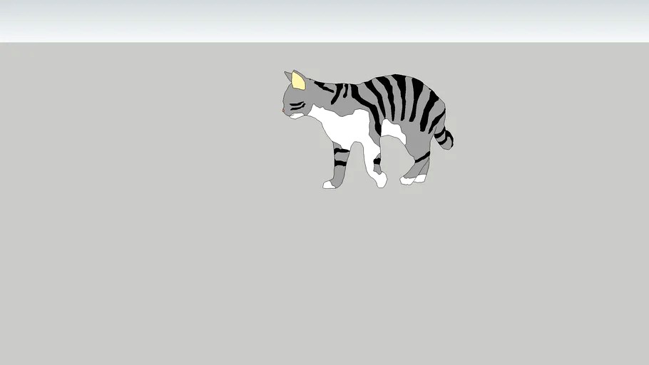 2D Cat - Alicia - Walking 3d model
