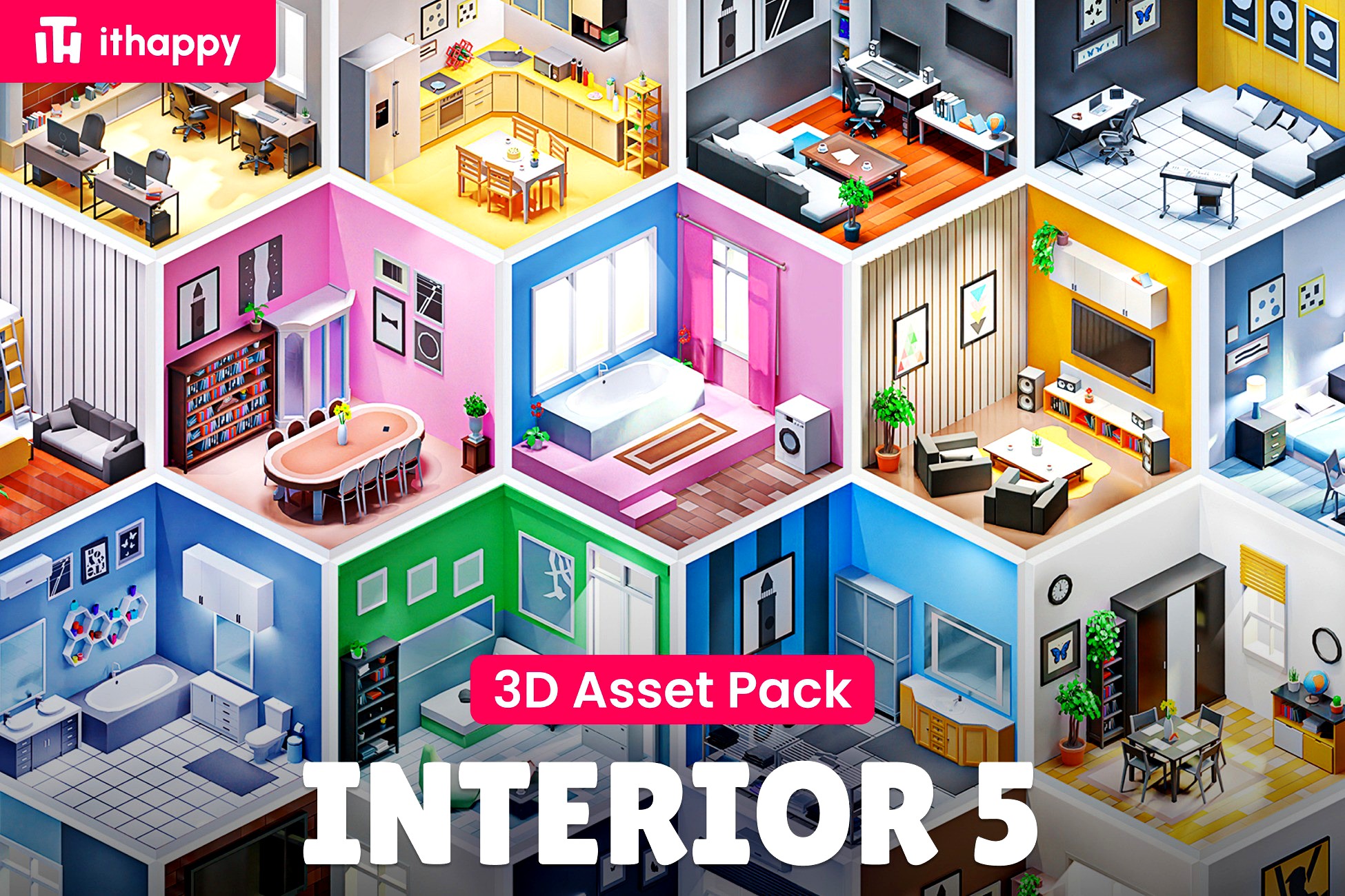 Interior 5 - Low Poly 3D Models Pack