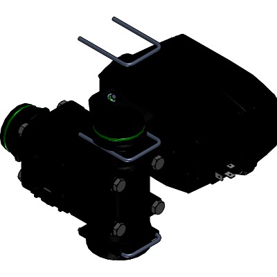 Control units with ball valves 3d model