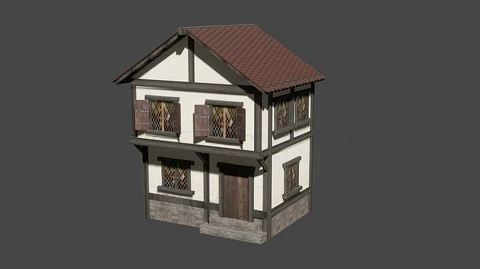 low poly medieval house 3d model