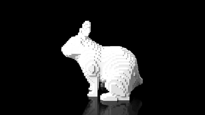 Rabbit Minecraft Voxel 3d model