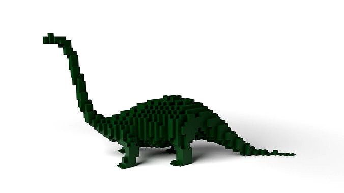 Bronchosaurus Minecraft Voxel 3d model