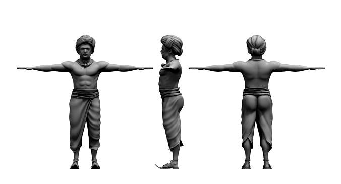 Farmer india 3d model