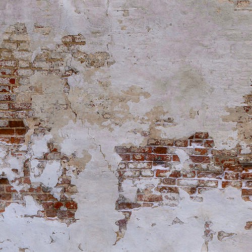 Brick wall with plaster 3d model