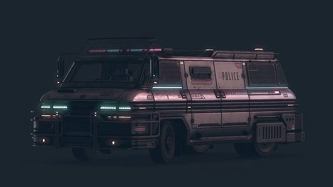 Cyberpunk Riot Van 3d model