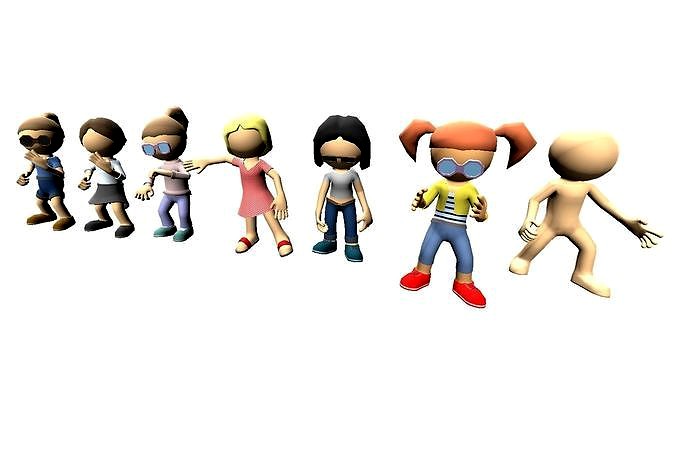 Hyper-Casual Characters pack 3 3d model