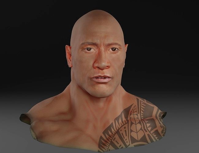 face similar to the face of Dwayne Johnson the Rock 3d model