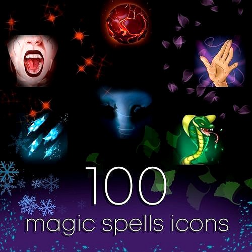 Set of magic spell 3d model