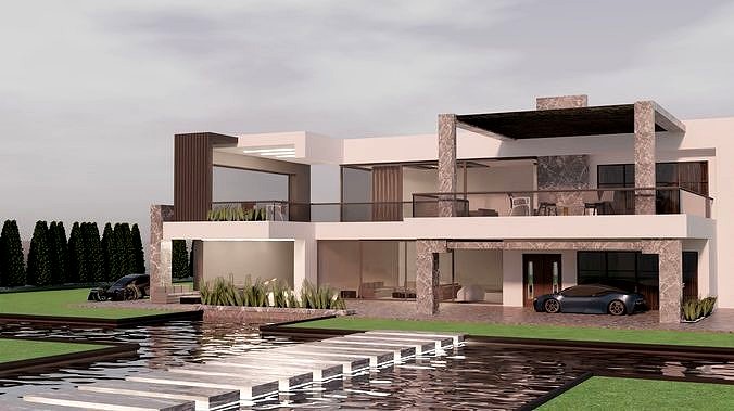 Modren house design 3d model