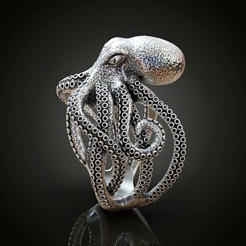 Octopus tentacle engagement ring | 3D model