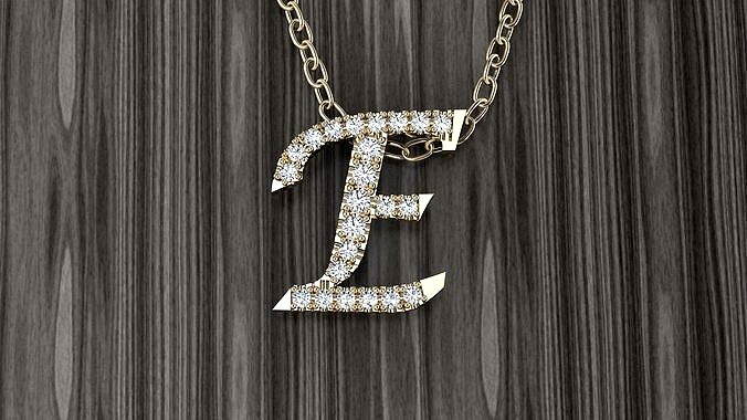 Jewelry Alphabet Pendant E | 3D model